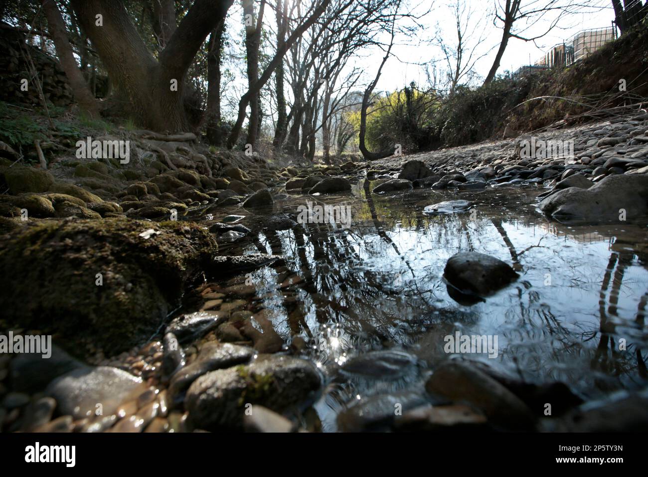 The Issole dry river in Flassan sur Issole, Southern France on March 6 ...