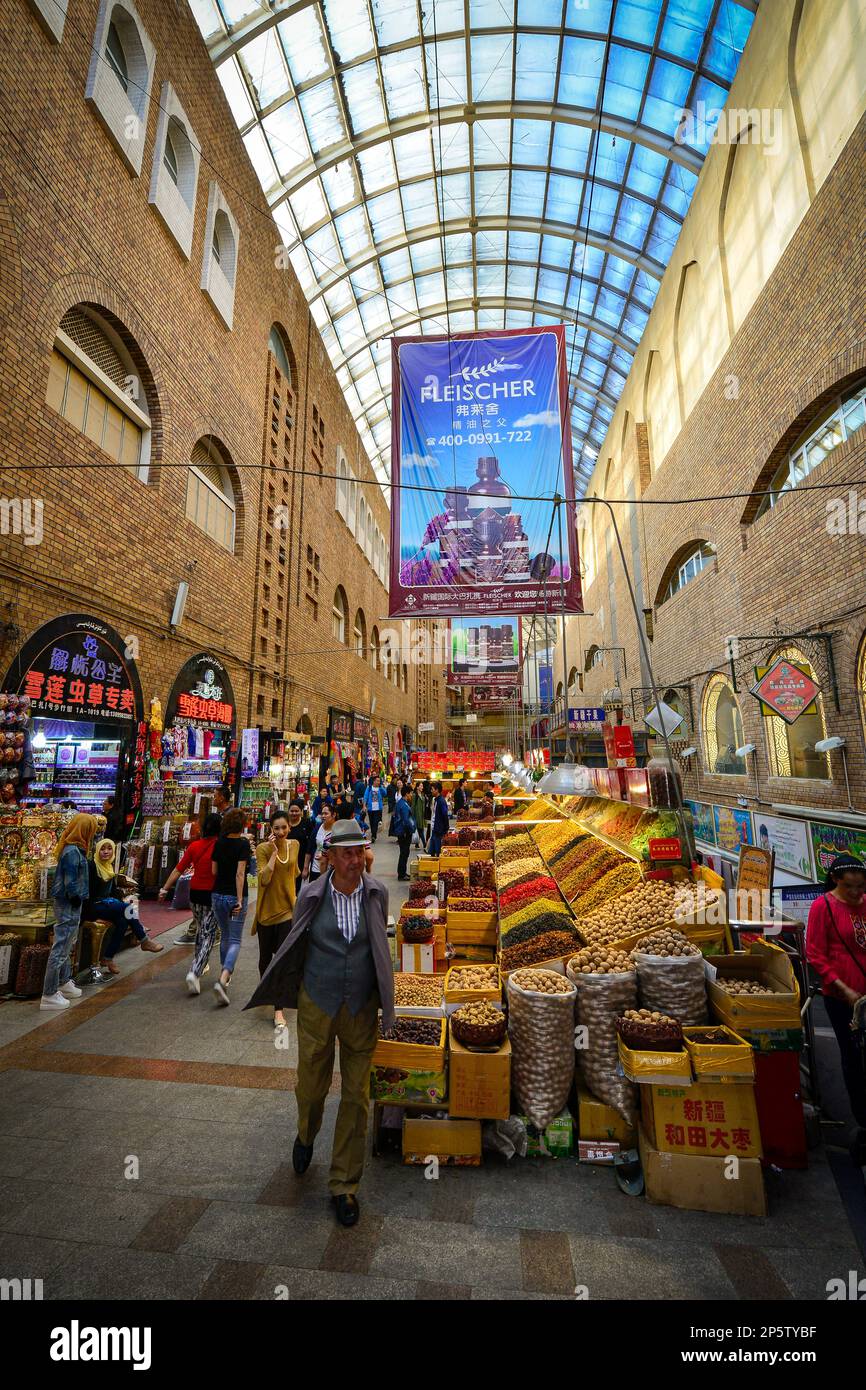 Glass roof of the Towering Grand Bazaar in Urumqi, Xinjiang Stock Photo ...