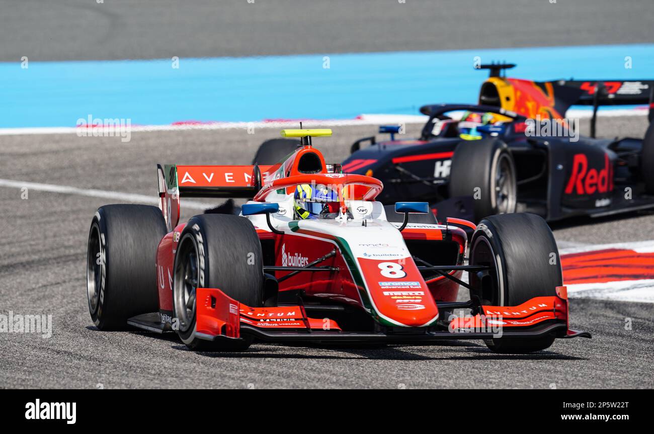 Prema's Oliver Bearman during the F2 Feature Race ahead of the Bahrain ...
