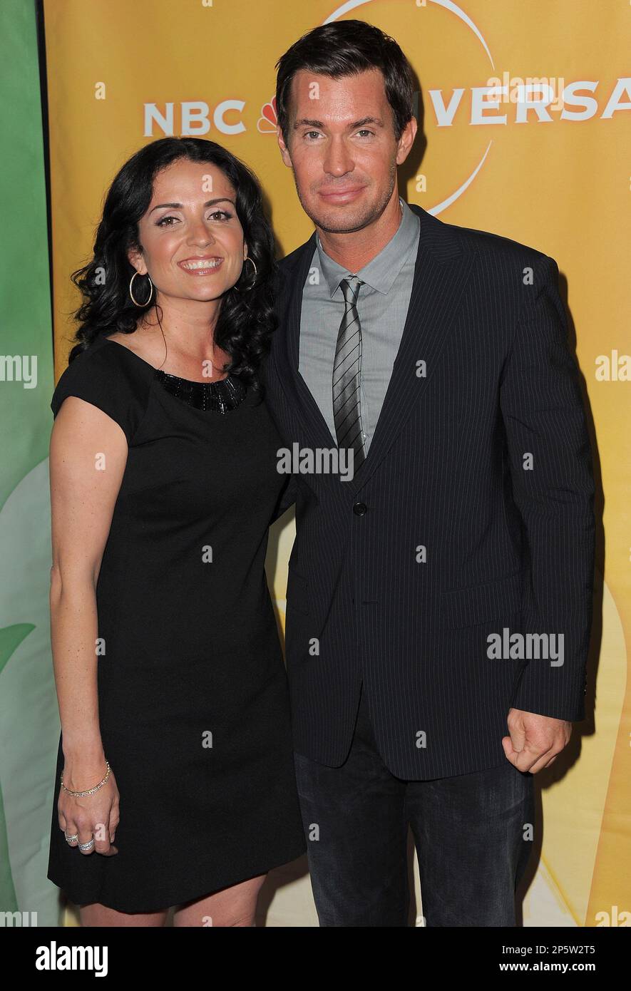PASADENA, CA - JANUARY 13: Jeff Lewis and Jenni Pulos arrive at the NBC ...