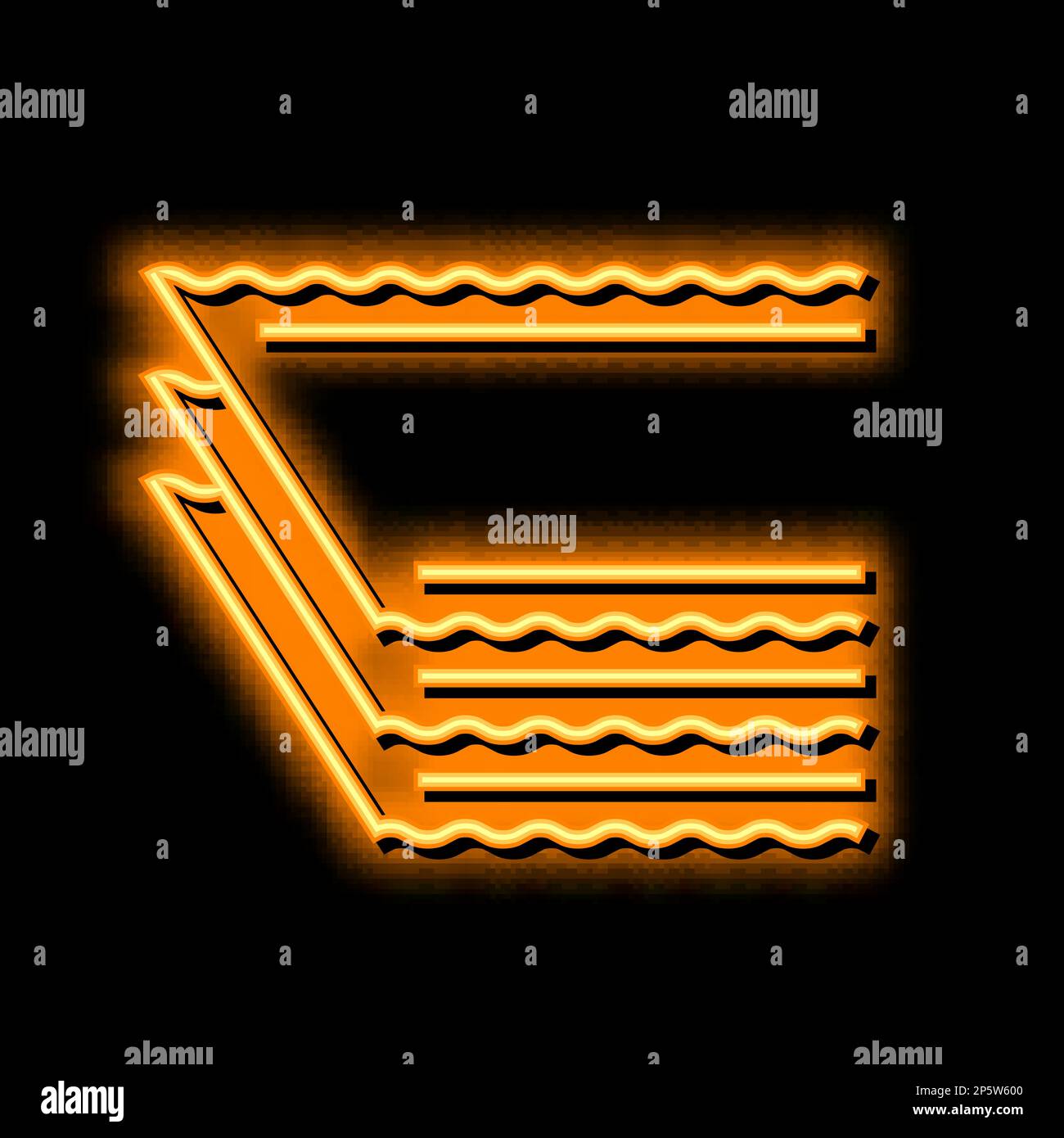 lasagna pasta neon glow icon illustration Stock Vector Image & Art - Alamy
