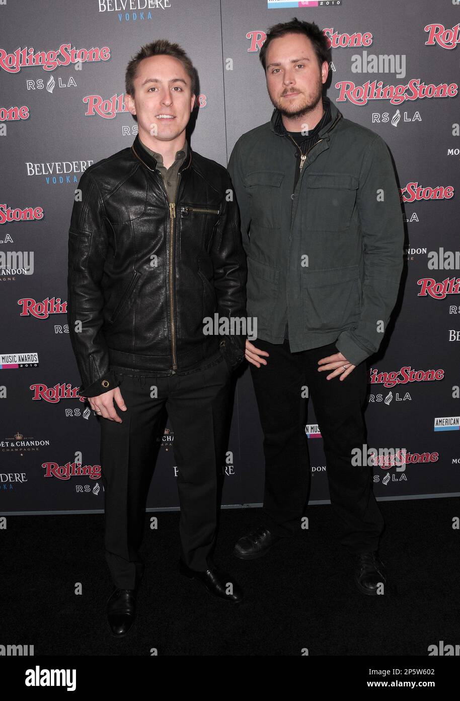 LOS ANGELES, CA - NOVEMBER 21: Ryan Key (L) of Yellowcard arrives at ...