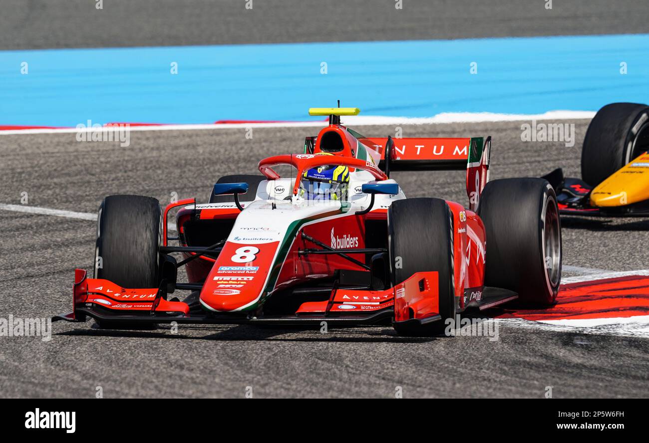 Prema's Oliver Bearman during the F2 Feature Race ahead of the Bahrain ...