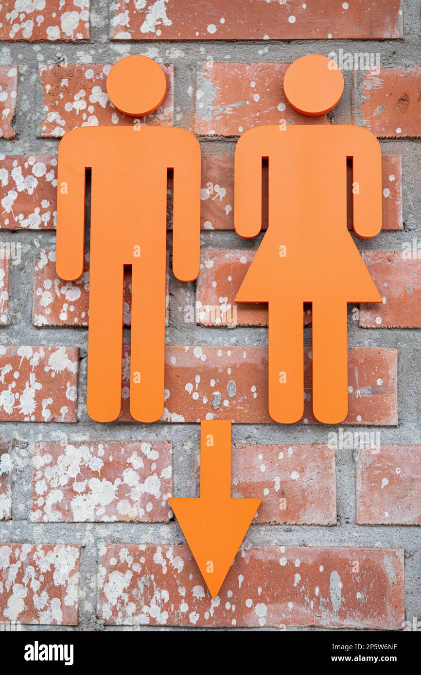 Sign indicating the toilet in a public place Stock Photo - Alamy