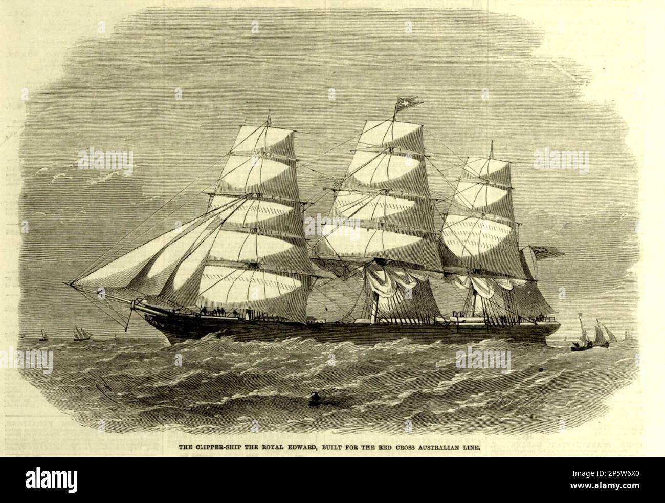 The clipper ship Royal Edward of Red Cross Australian Line, built 1864 ...