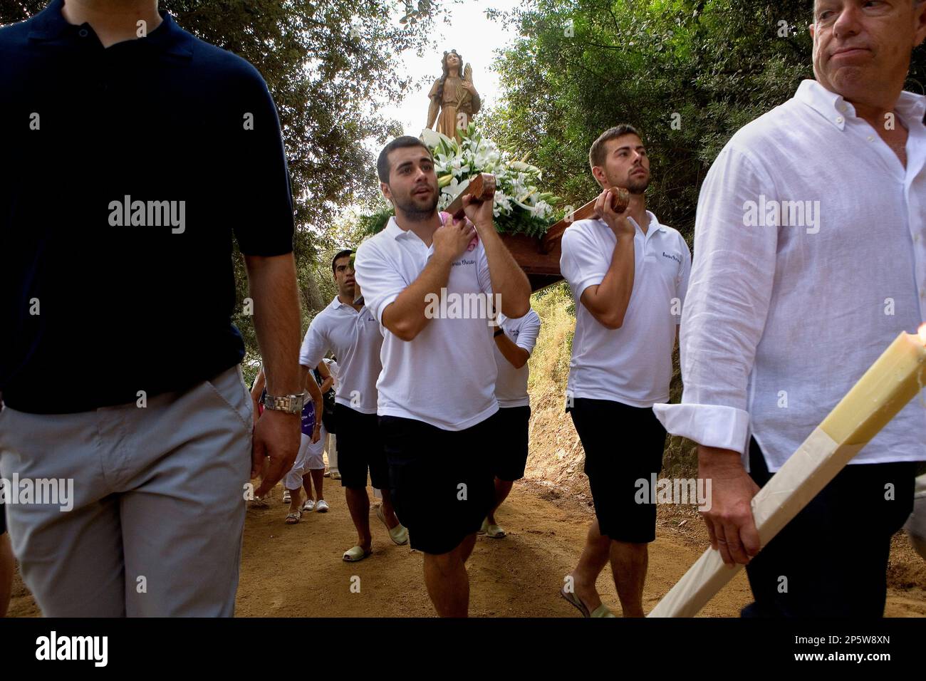 Lloret de Mar. Santa Cristina festival. Maritime procession of Santa ...