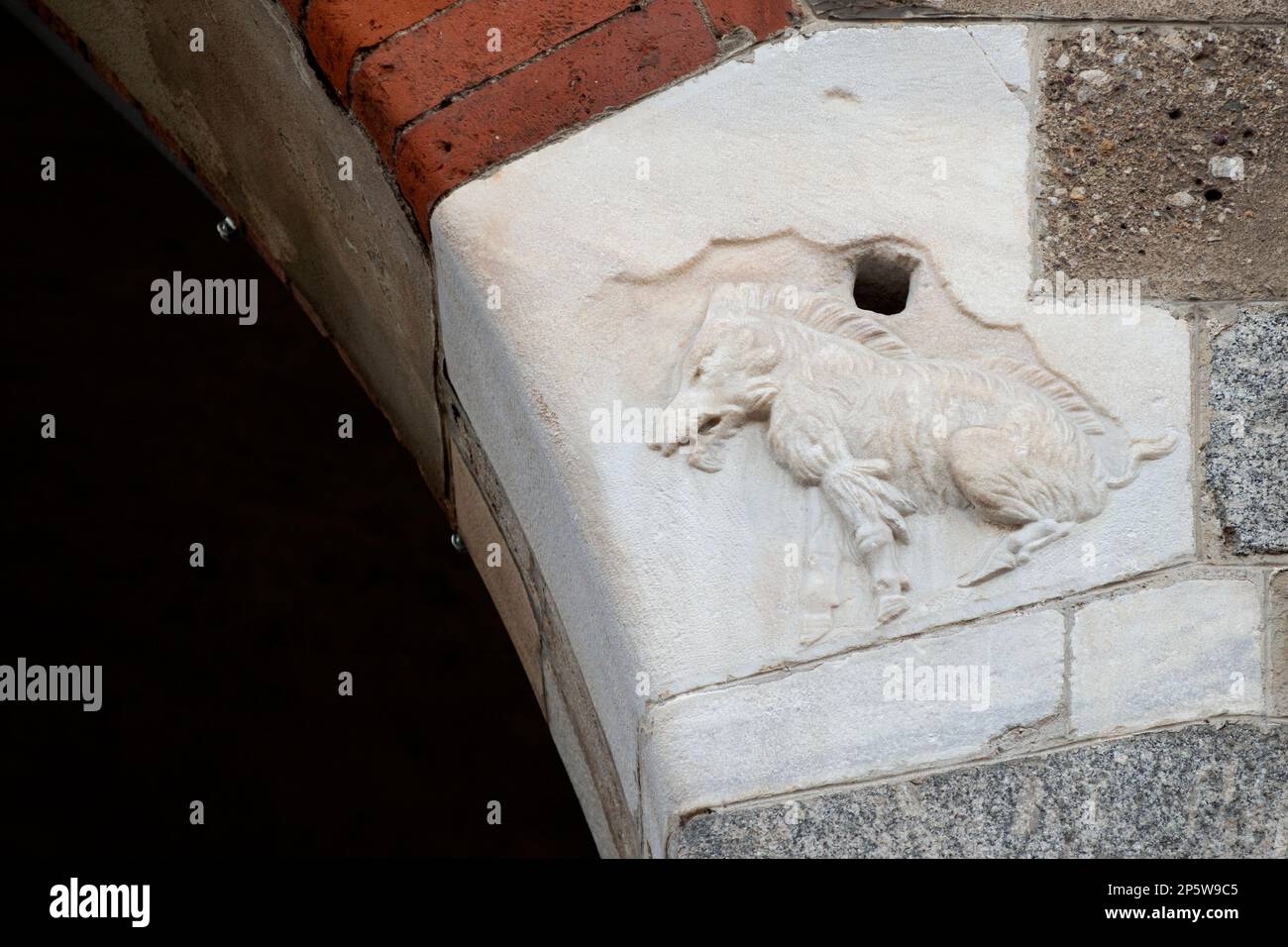 Italy, Lombardy, Milan, Palazzo della Ragione, Detail Facade, Scrofa ...