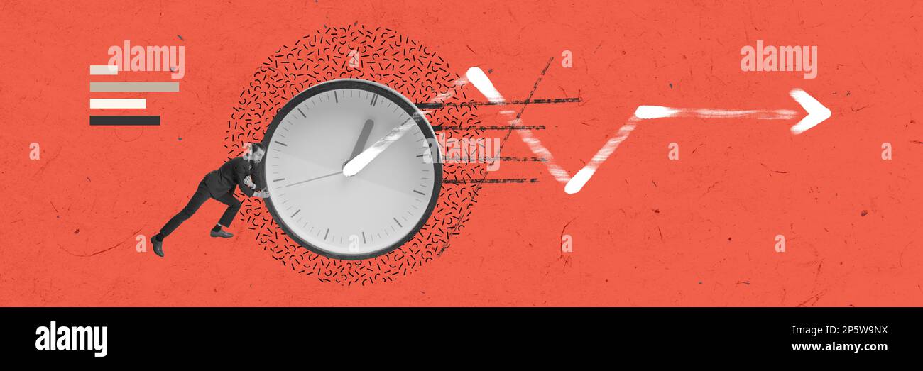 Time management. Contemporary art collage. Conceptual design ...