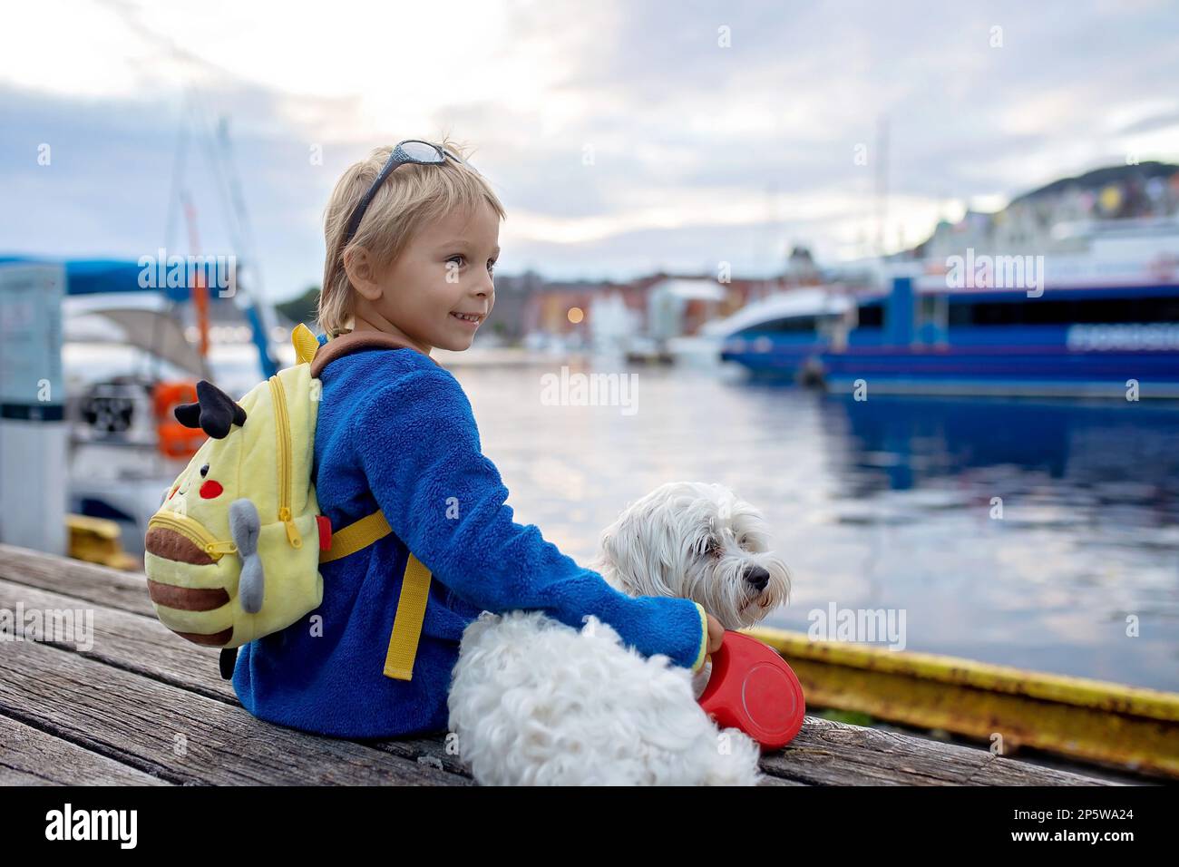 People, children enjoying the amazing views in Norway to fjords ...