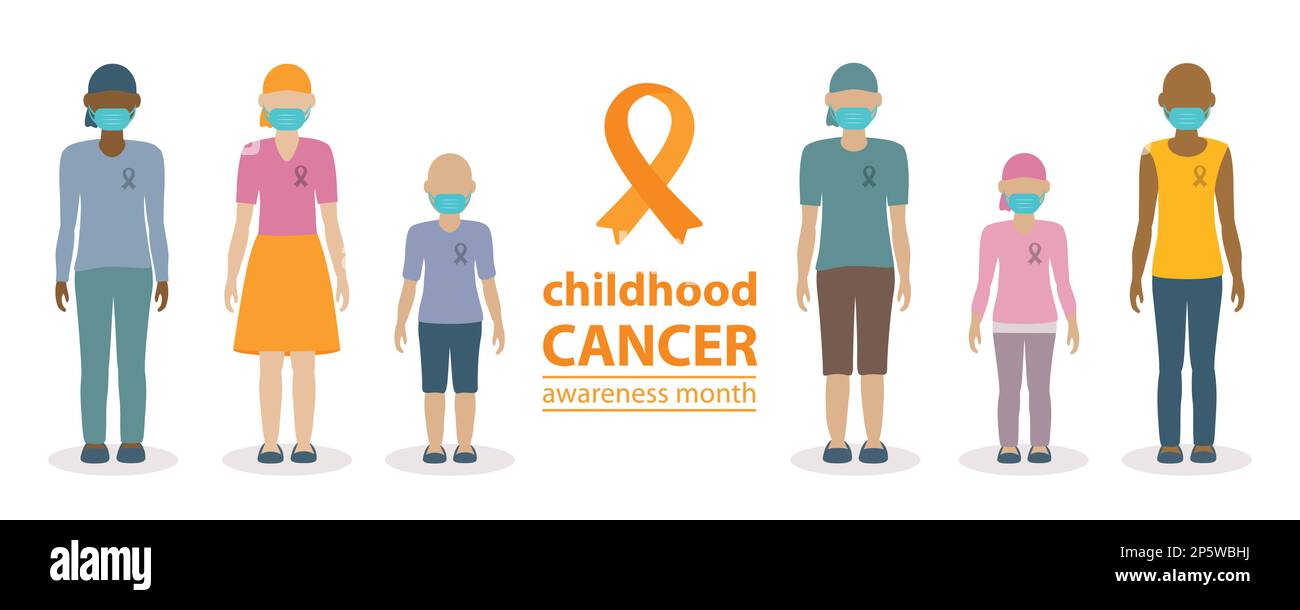 childhood cancer awareness month group of children Stock Vector Image ...