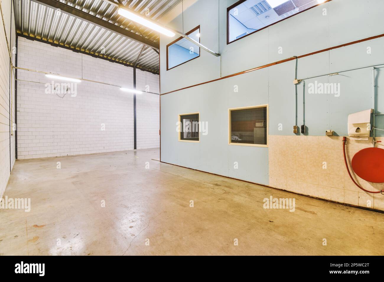 the inside of a building that is being used as a storage space for an ...