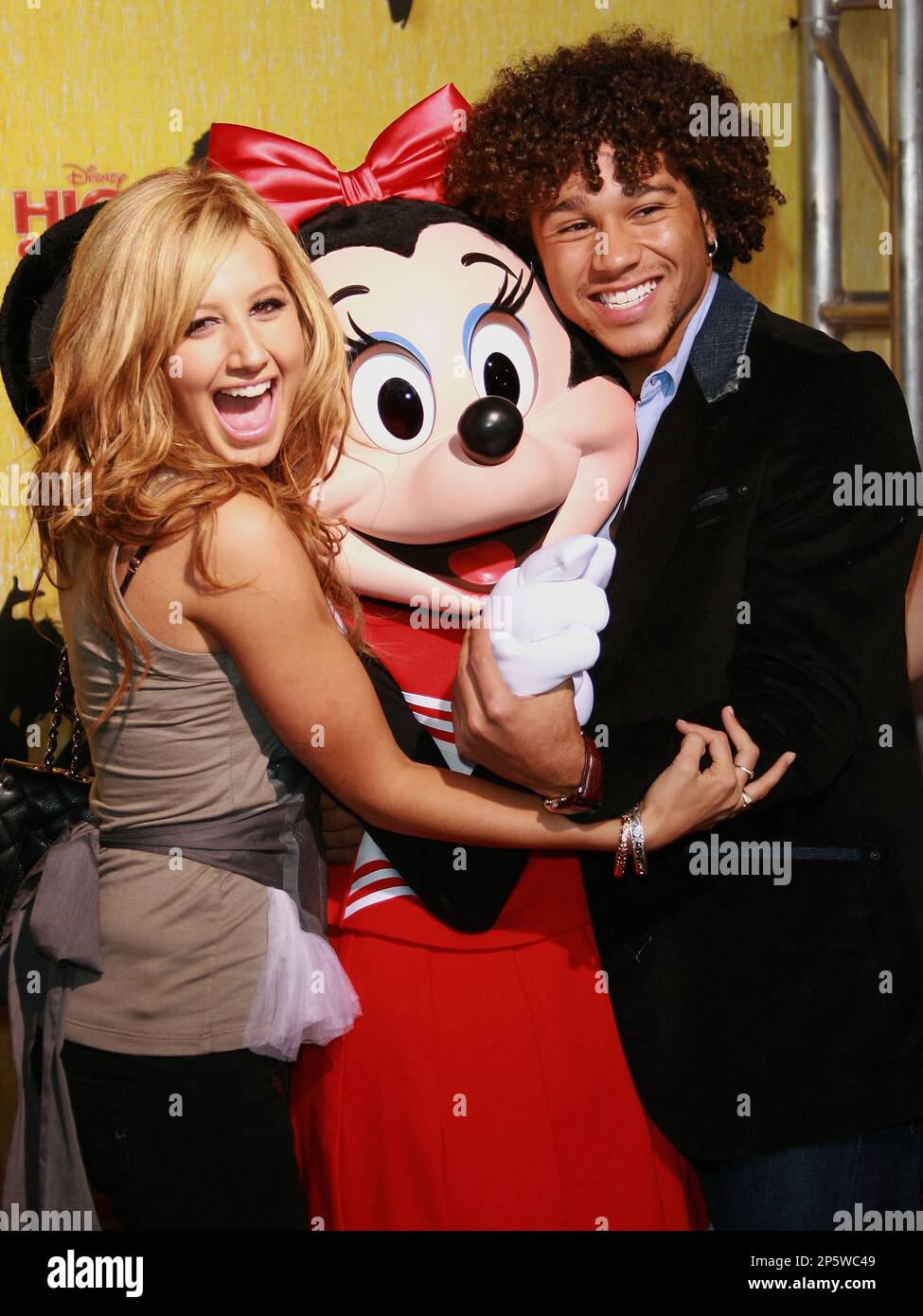 Singer/actress Ashley Tisdale and actor/singer Corbin Bleu with Minnie ...