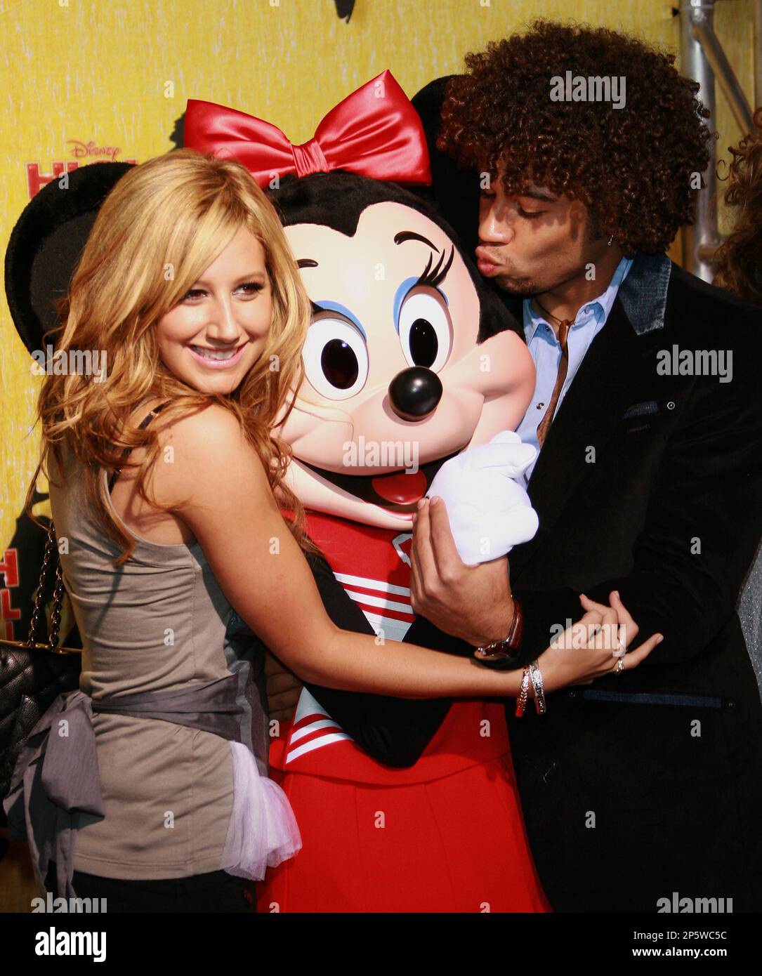 Singer/actress Ashley Tisdale and actor/singer Corbin Bleu with Minnie ...
