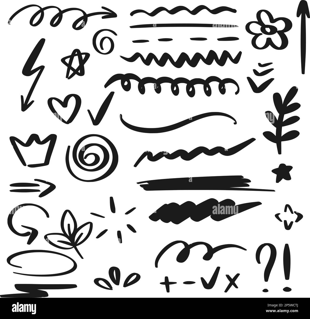 Doodle design elements vector collection Stock Vector Image & Art - Alamy