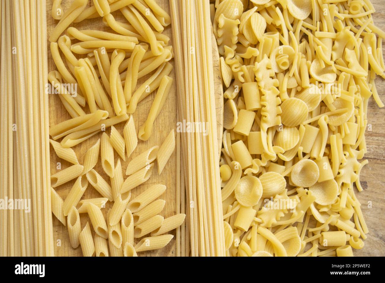 assortment of raw pasta of various types Stock Photo - Alamy