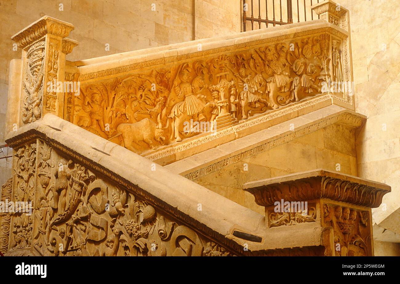 Stairs of Escuelas Mayores or University building,Salamanca,Spain Stock ...