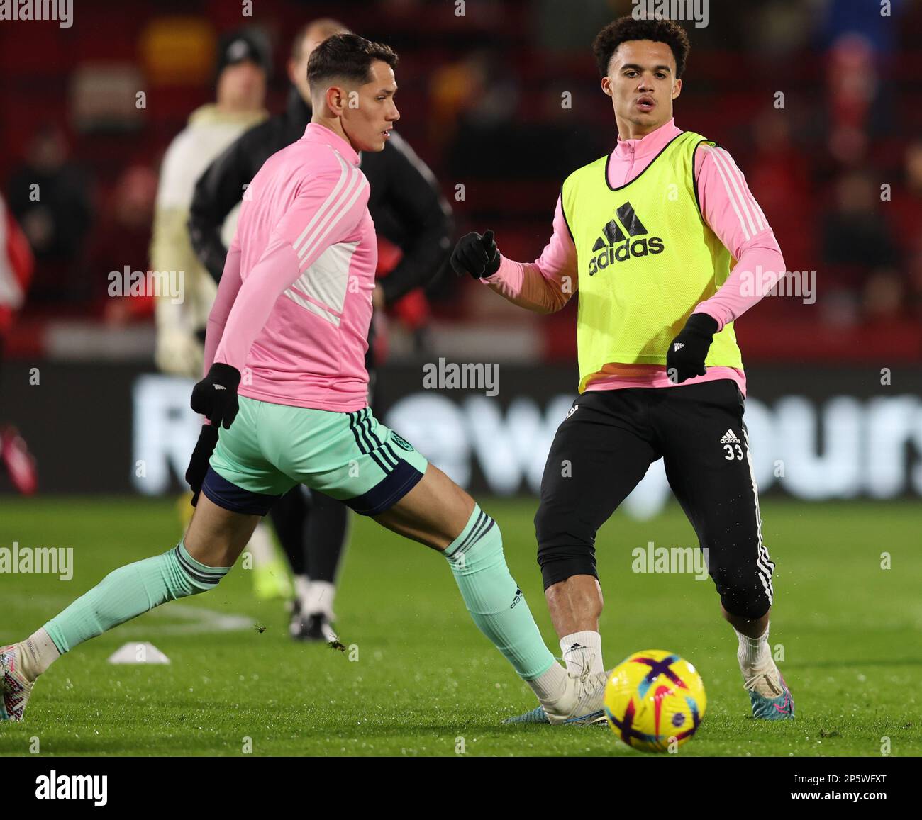 London, England, 6th March 2023. Antonee Robinson of Fulham warms up ...