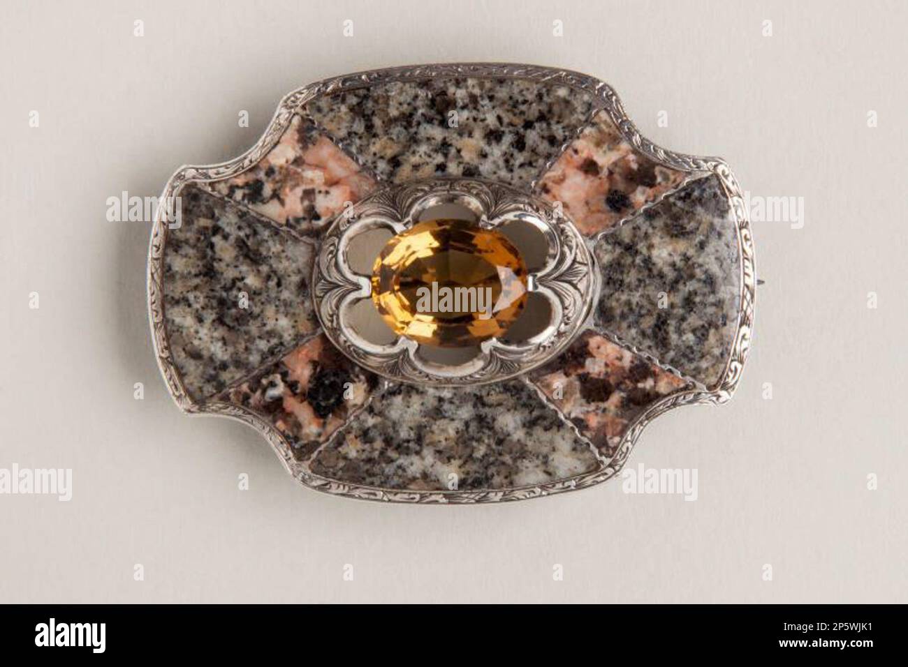 Red and Grey Granite Brooch, c. 1850 Stock Photo - Alamy