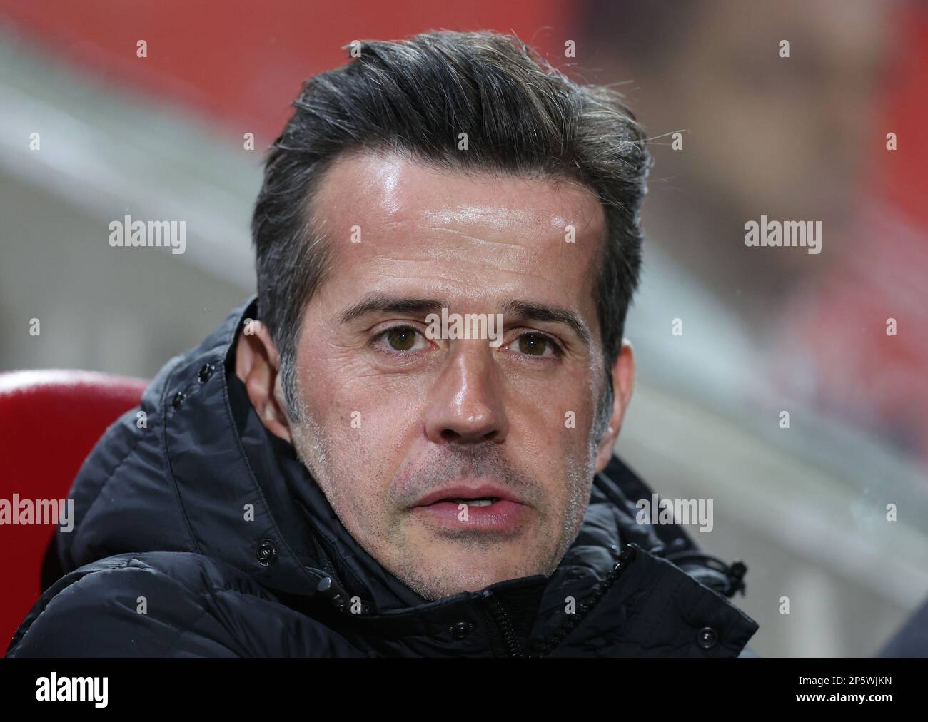 London, England, 6th March 2023. Marco Silva, Manager of Fulham during ...