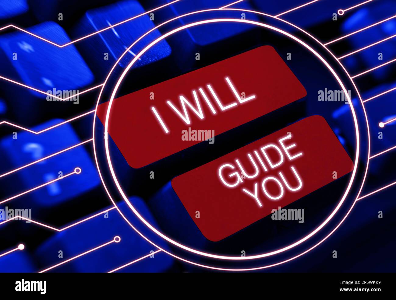Sign displaying I Will Guide You. Business showcase Help showing a ...