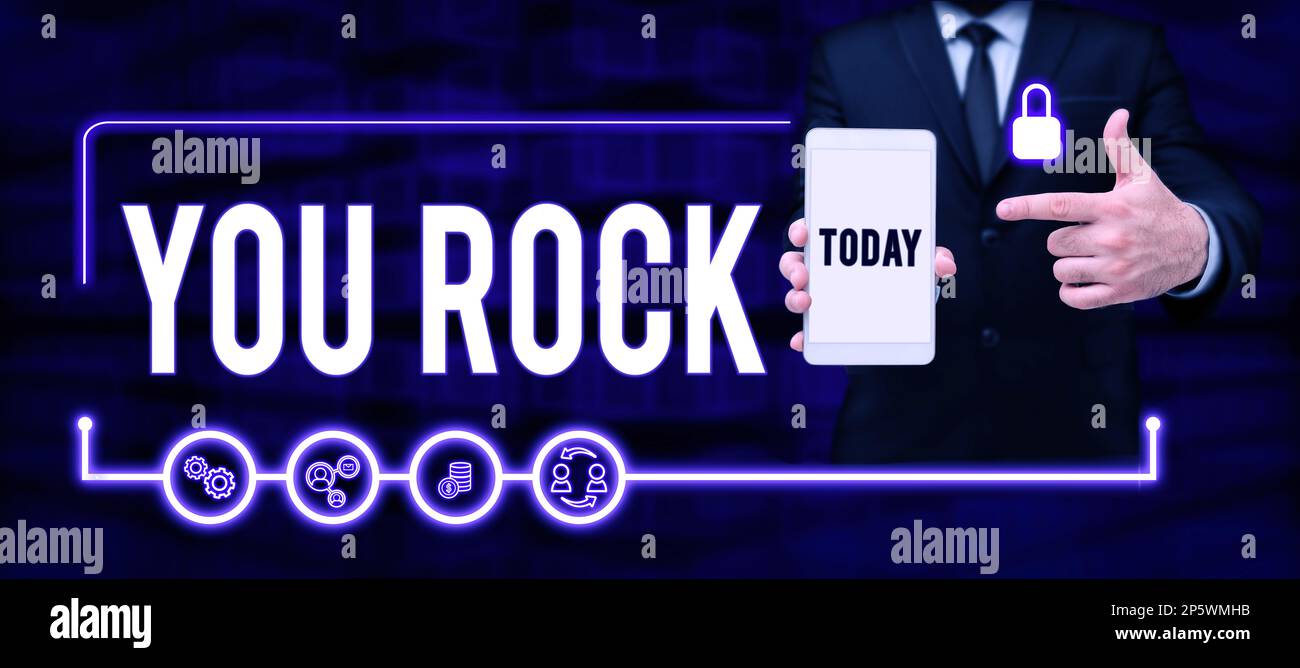 Handwriting text You Rock. Business approach slang phrase of praise or ...