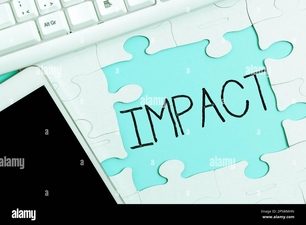 Text caption presenting Impact. Word for action of one object coming ...