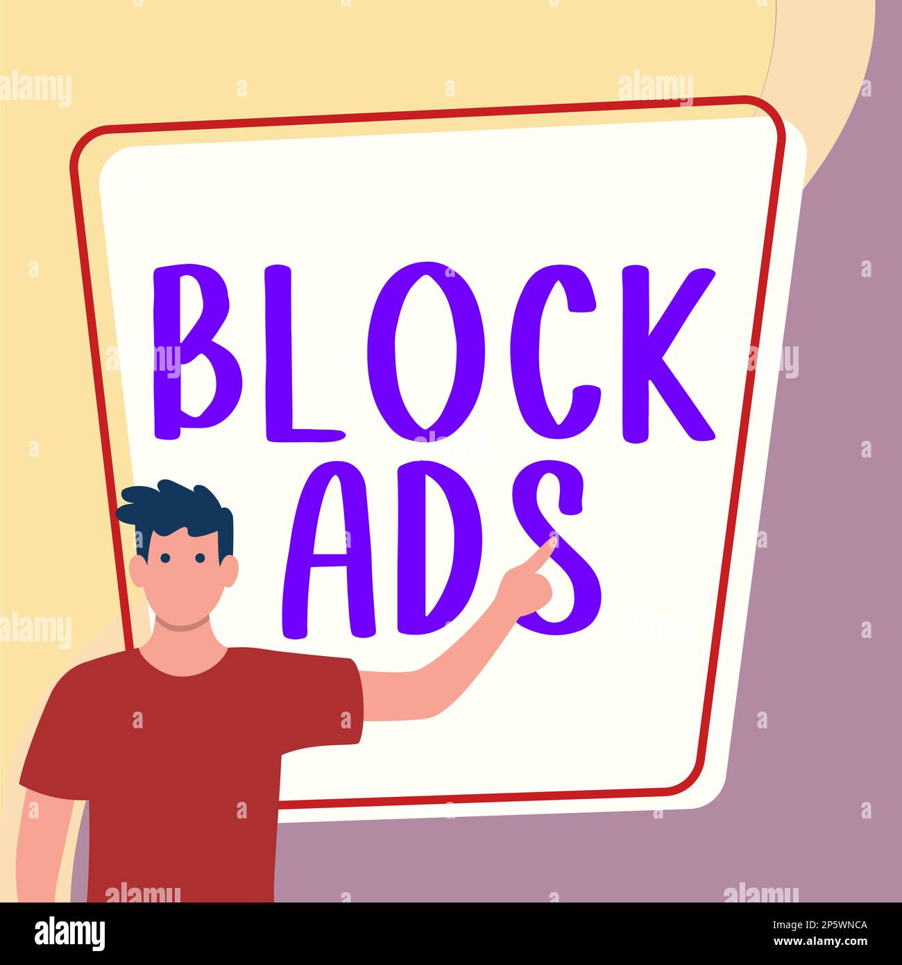 Sign displaying Block Ads. Business idea program that will remove ...