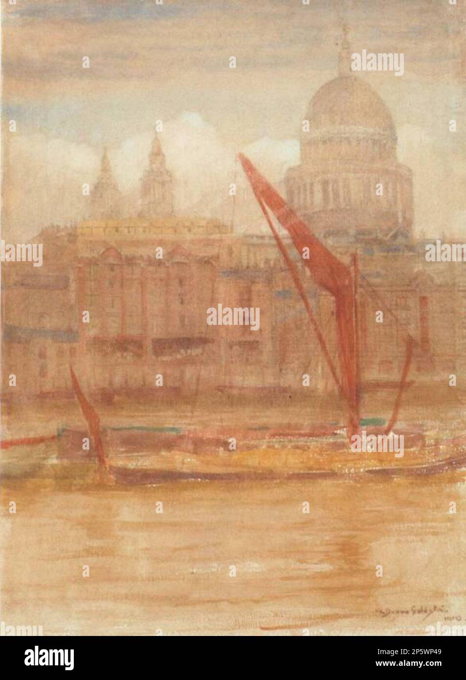St Paul's from Bankside, Wilhelm von Goldstein (Simla, India, 1879 ...