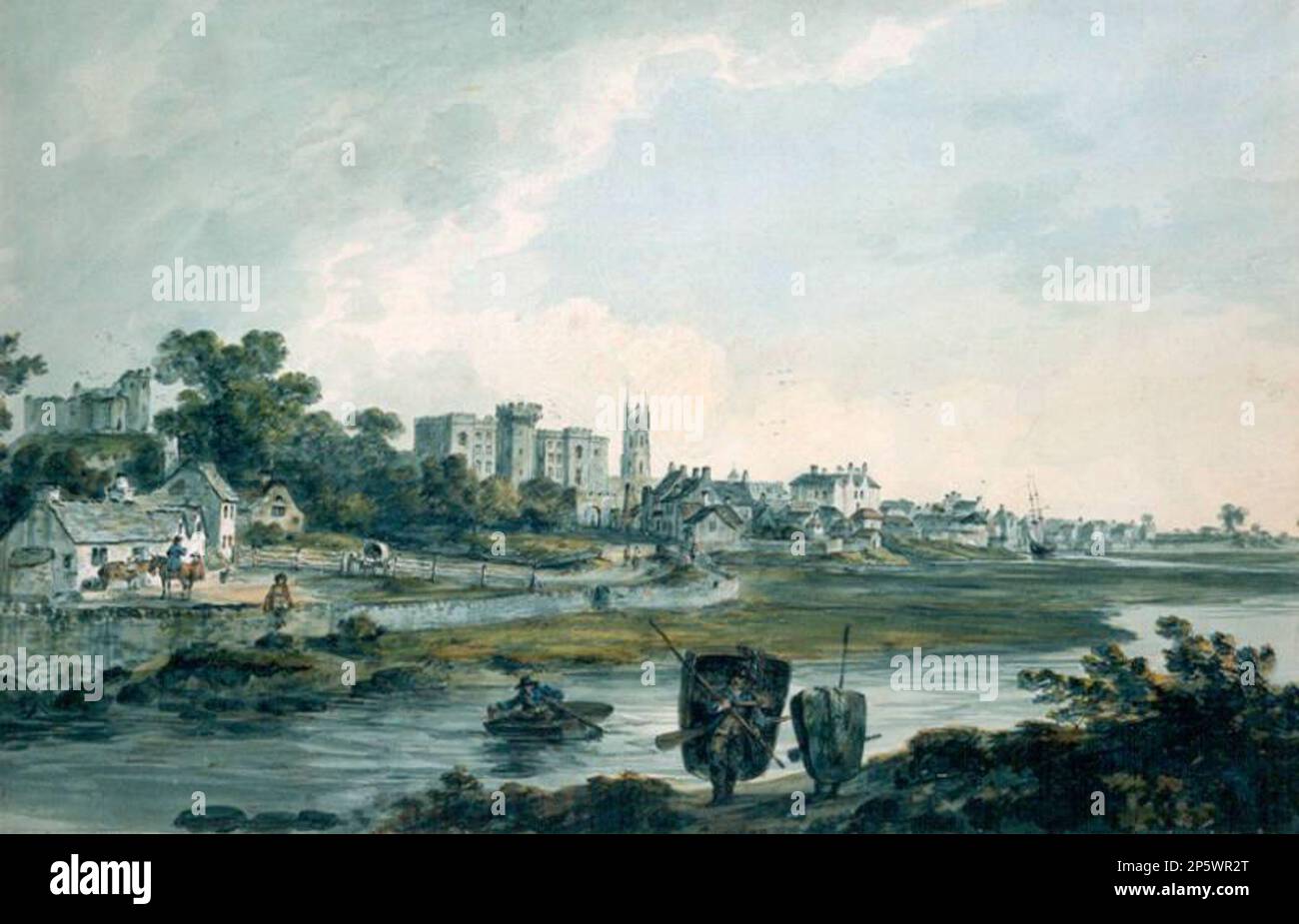 A View of Cardiff from the West, Julius Caesar Ibbetson (Farnley Moor ...
