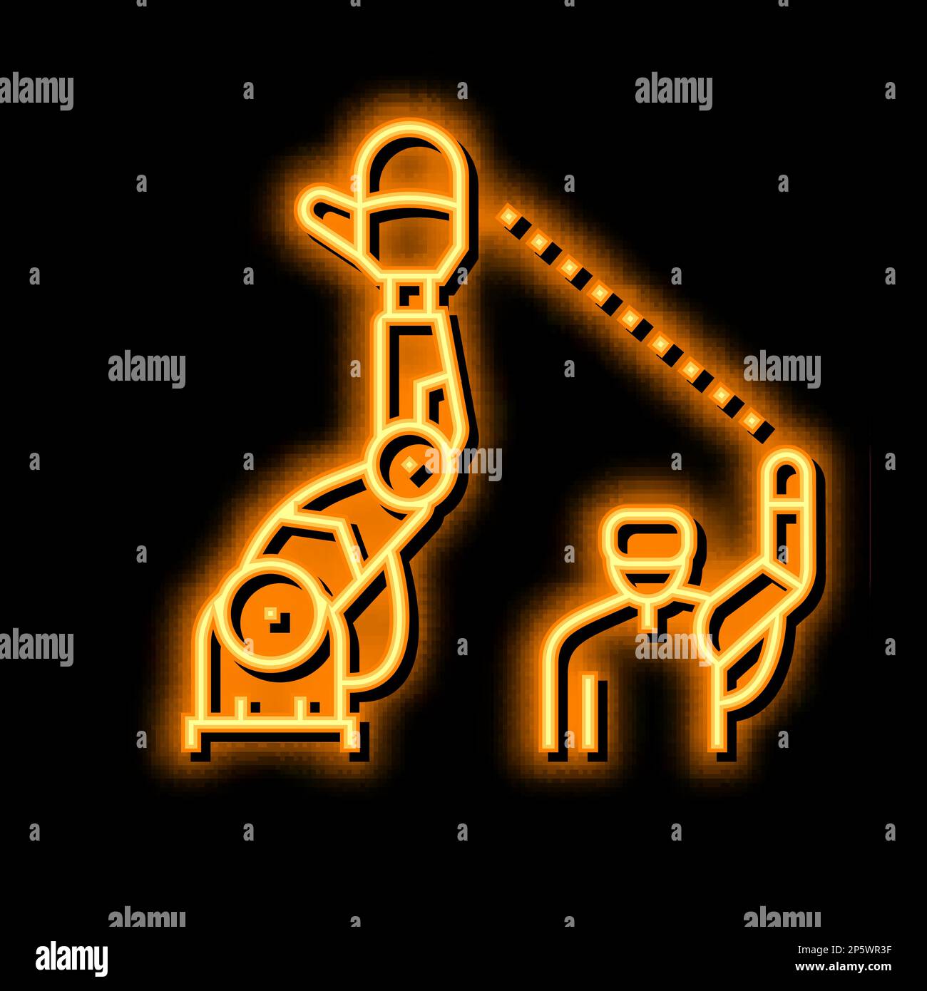 teleoperated robot neon glow icon illustration Stock Vector Image & Art ...