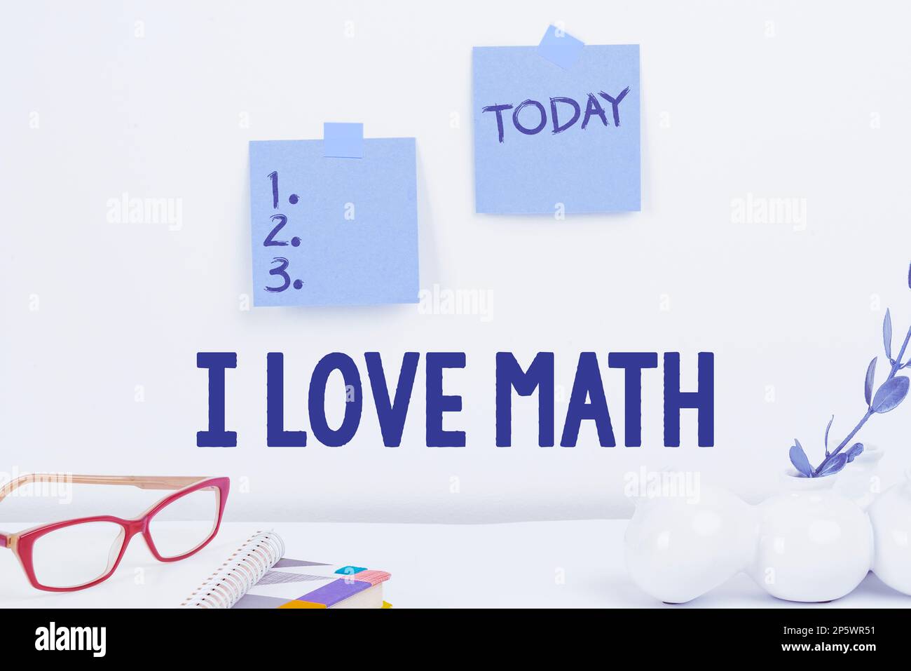 Hand writing sign I Love Math. Business concept To like a lot doing ...