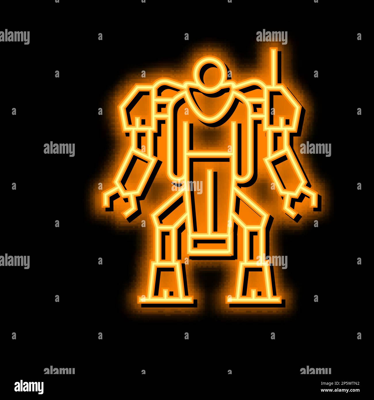 augmenting robot neon glow icon illustration Stock Vector Image & Art ...