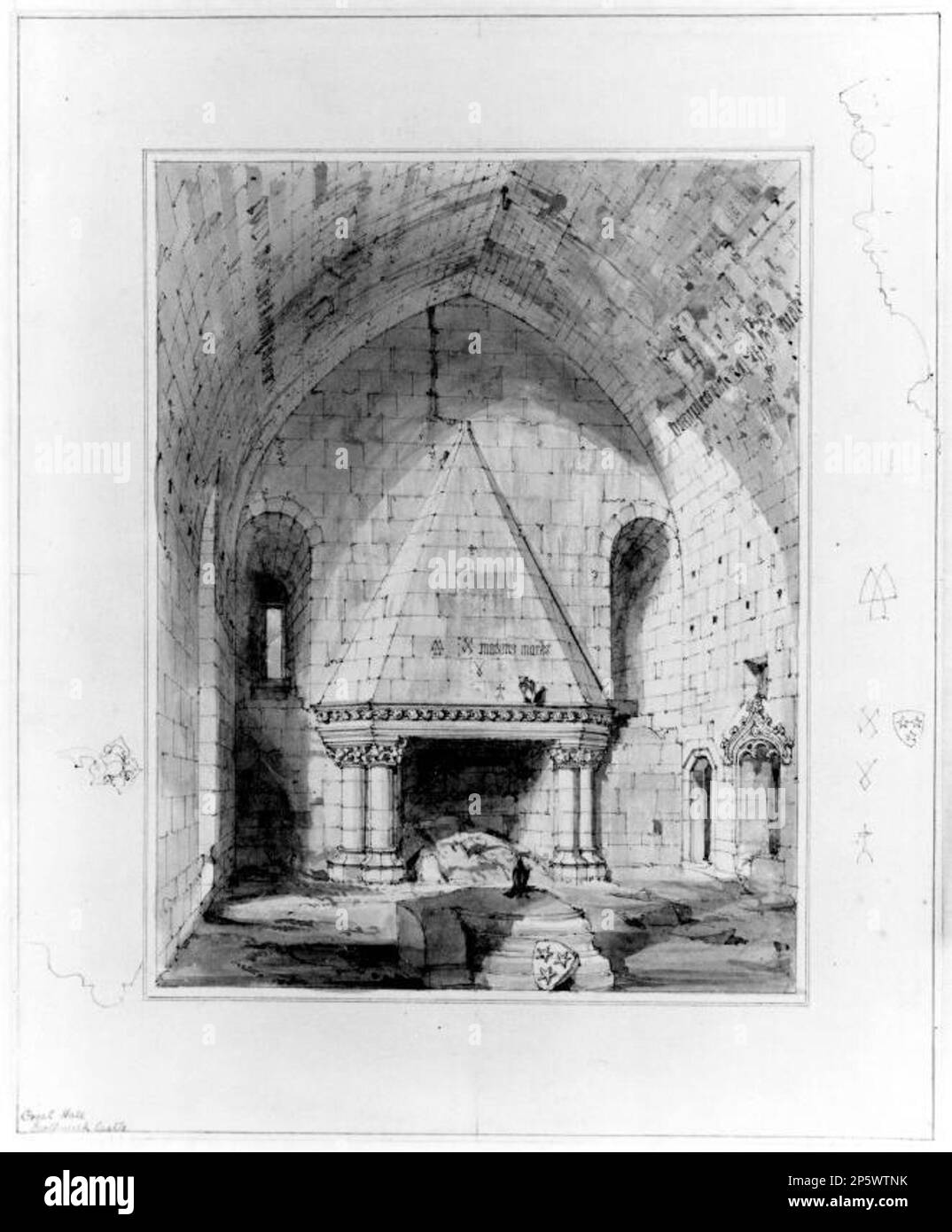 Robert william billings borthwick castle the great hall hi-res stock ...