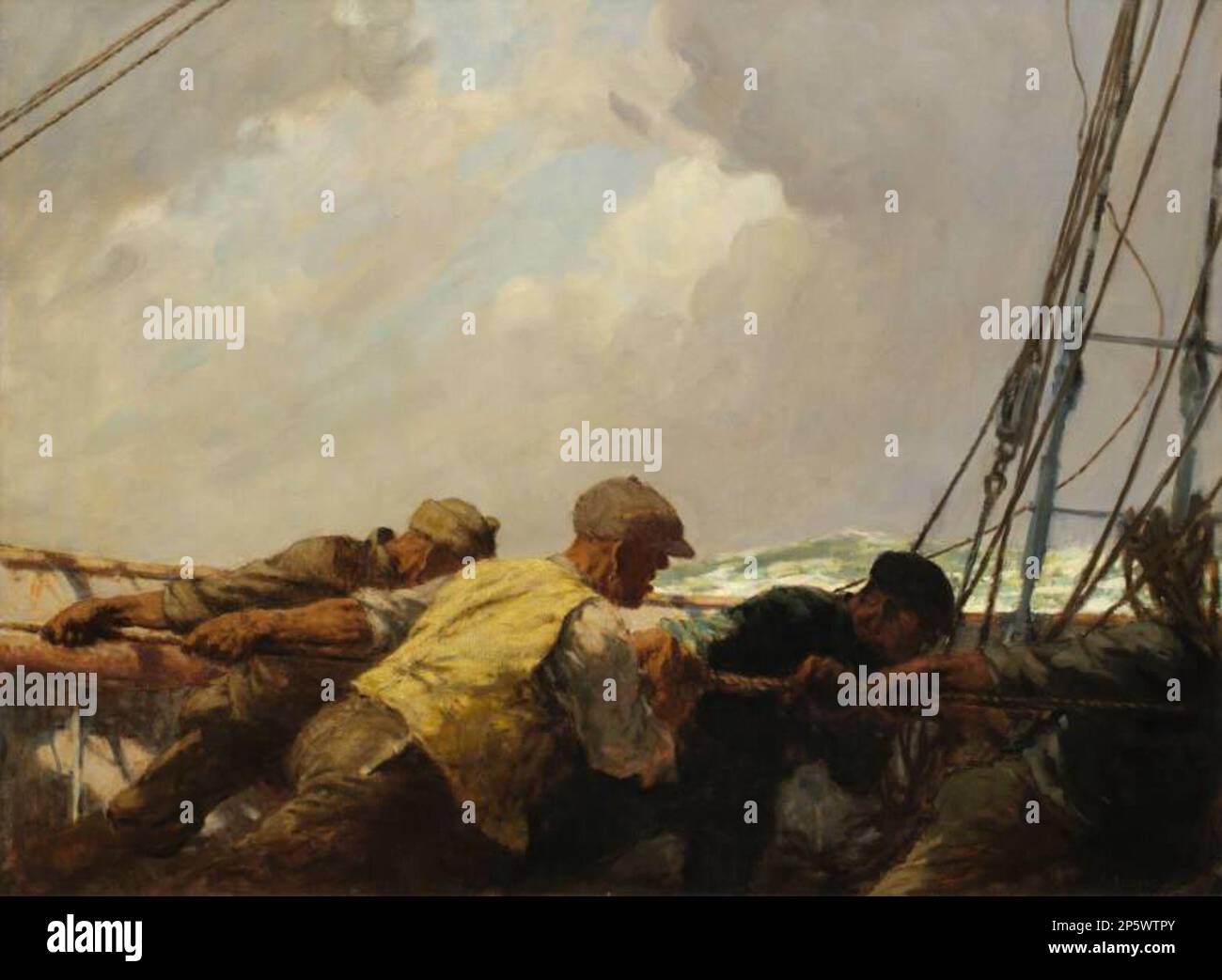 Hauling the Mainsail, Arthur Briscoe (Birkenhead, England, 1873 - 1943 ...
