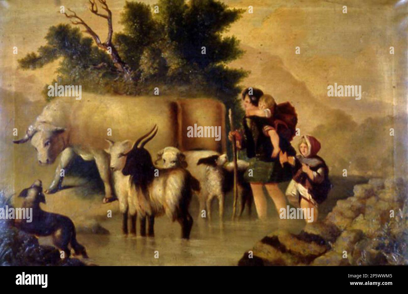 Crossing the Brook, George Paul Chalmers (Montrose, Scotland, 1833 - 1878) 1848-1853 Stock Photo ...