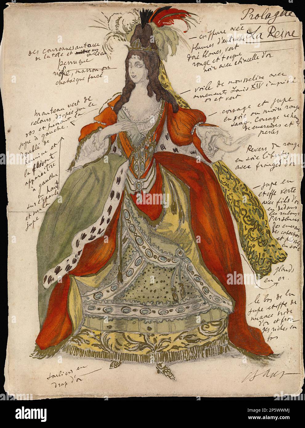 Бакст Леон - Эскиз костюма к балету "Красавица в лесу" - Королева ...