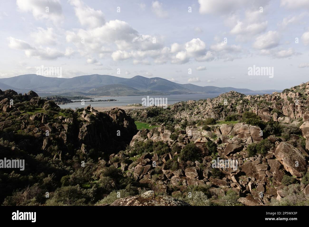 Scenery on one of the hiking trail in the Lake Bafa Nature Park. Mulga ...