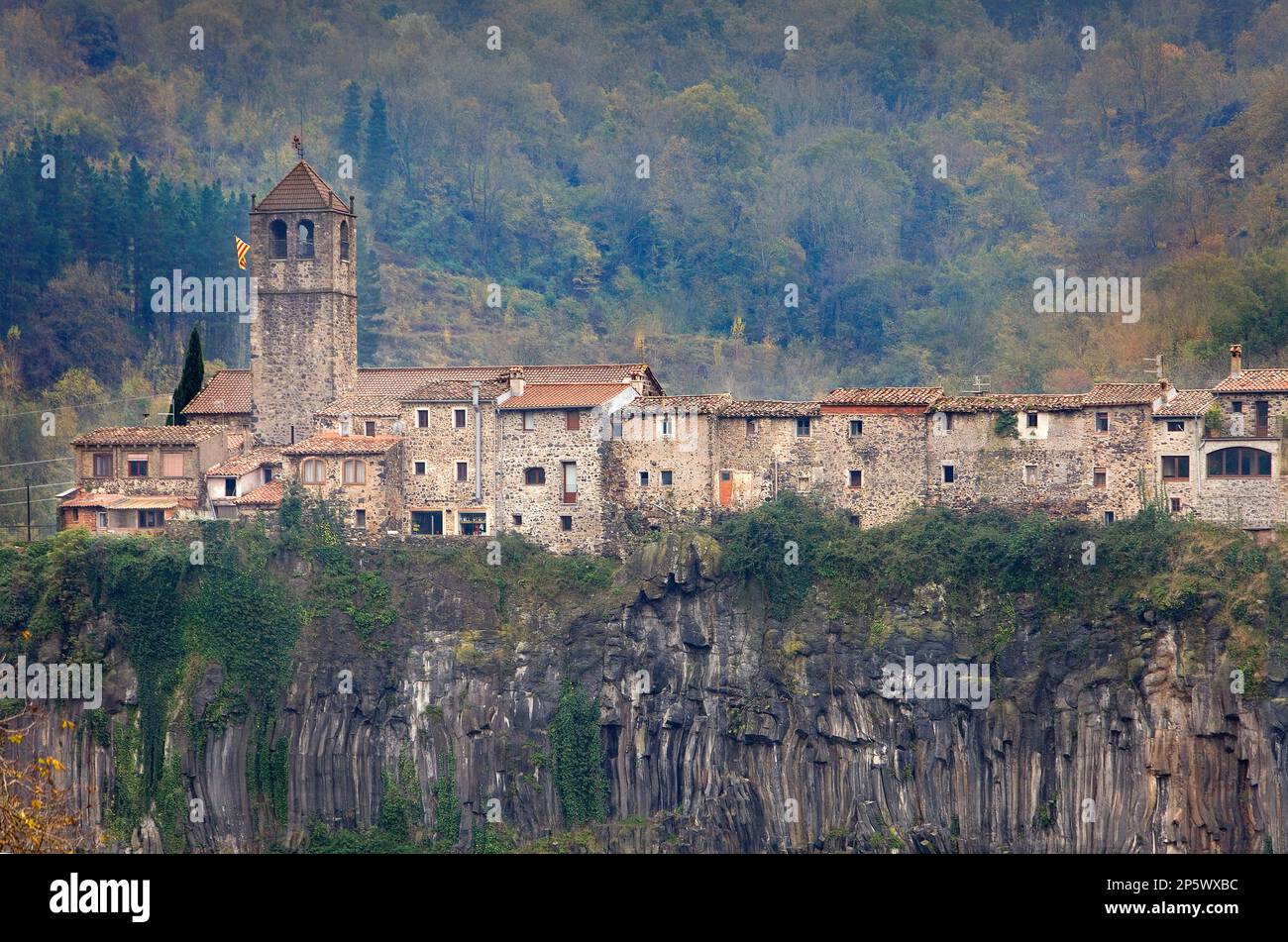 Castellfollit de la Roca,Girona province, Catalonia, Spain Stock Photo ...