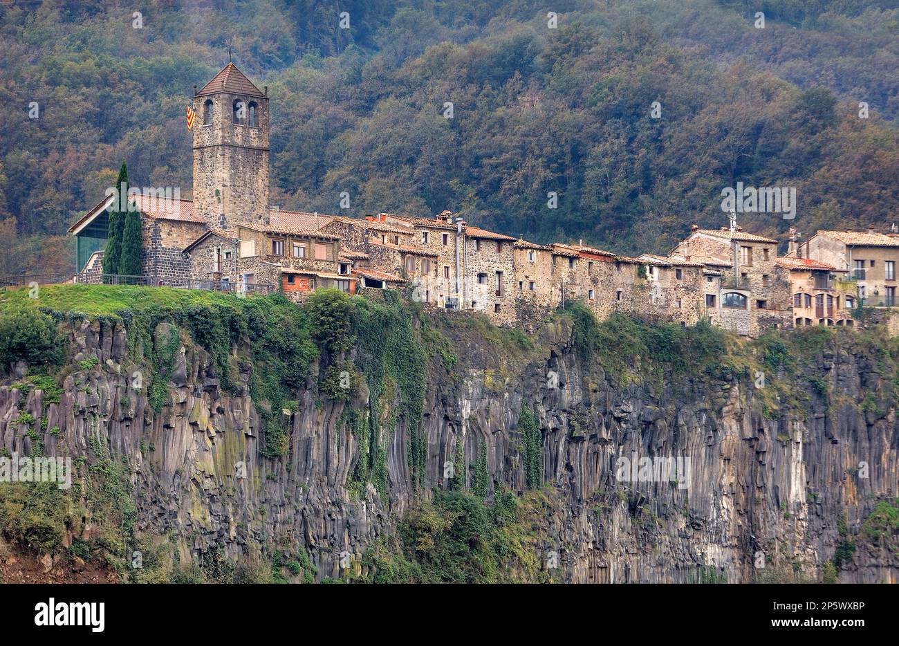 Castellfollit de la Roca,Girona province, Catalonia, Spain Stock Photo ...