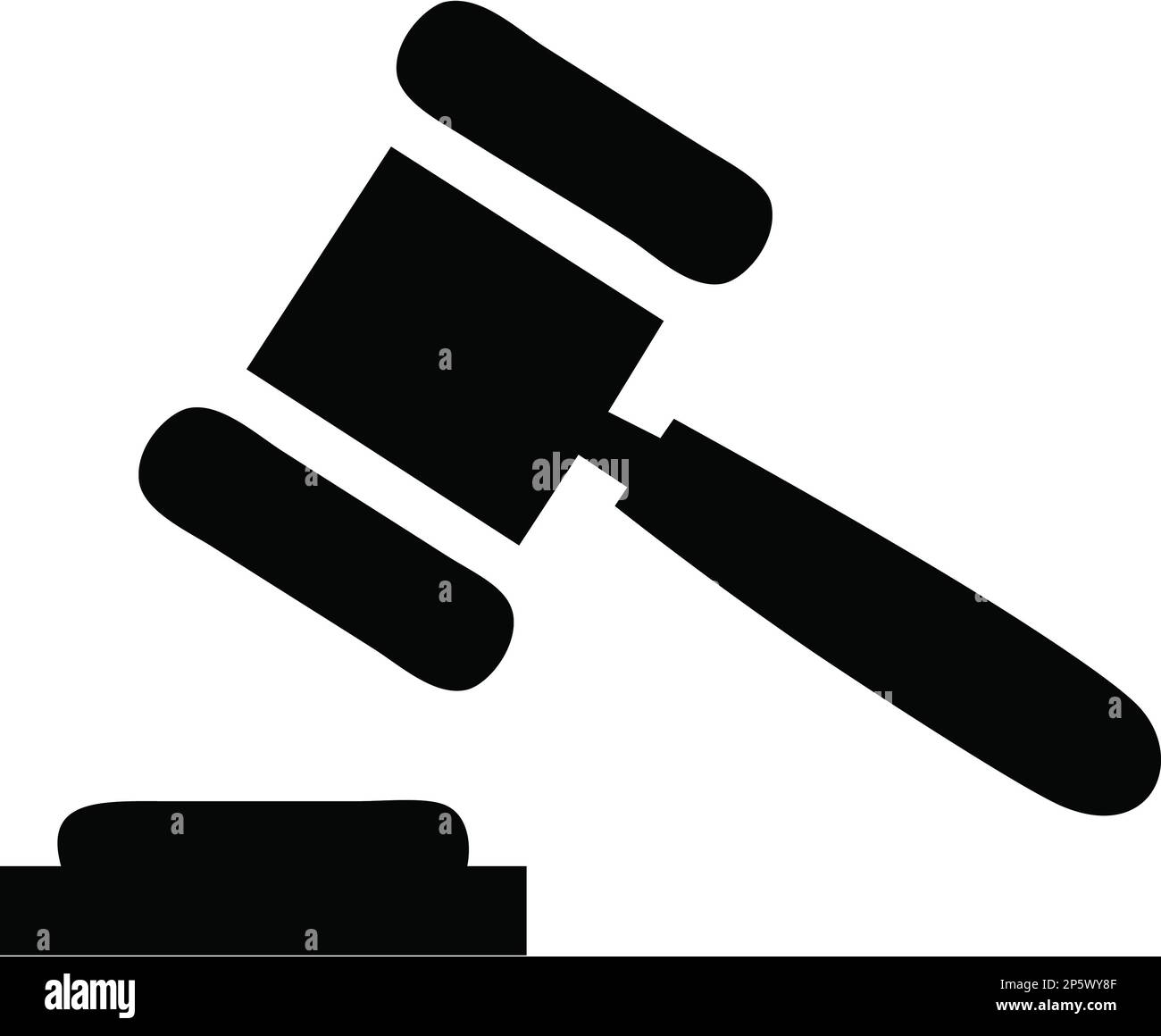 Gavel Black and White Illustration Stock Photo - Alamy