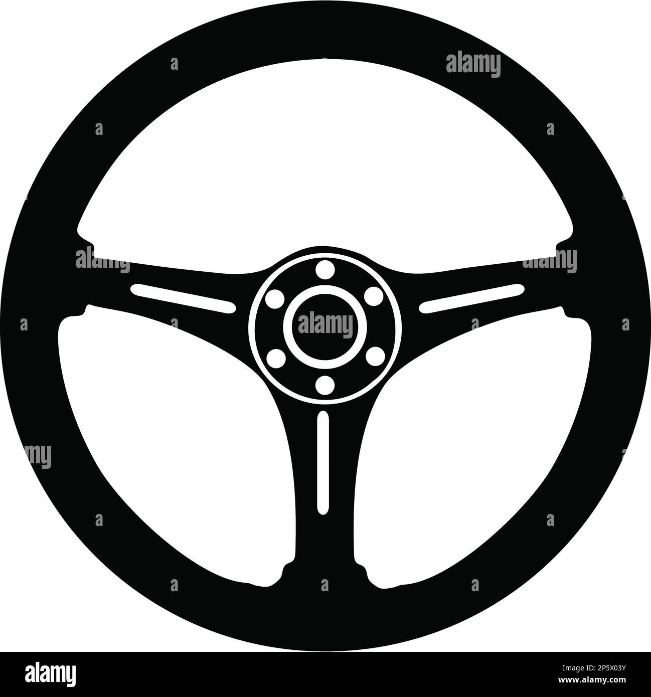 Steering Wheel Black and White Illustration Stock Photo - Alamy
