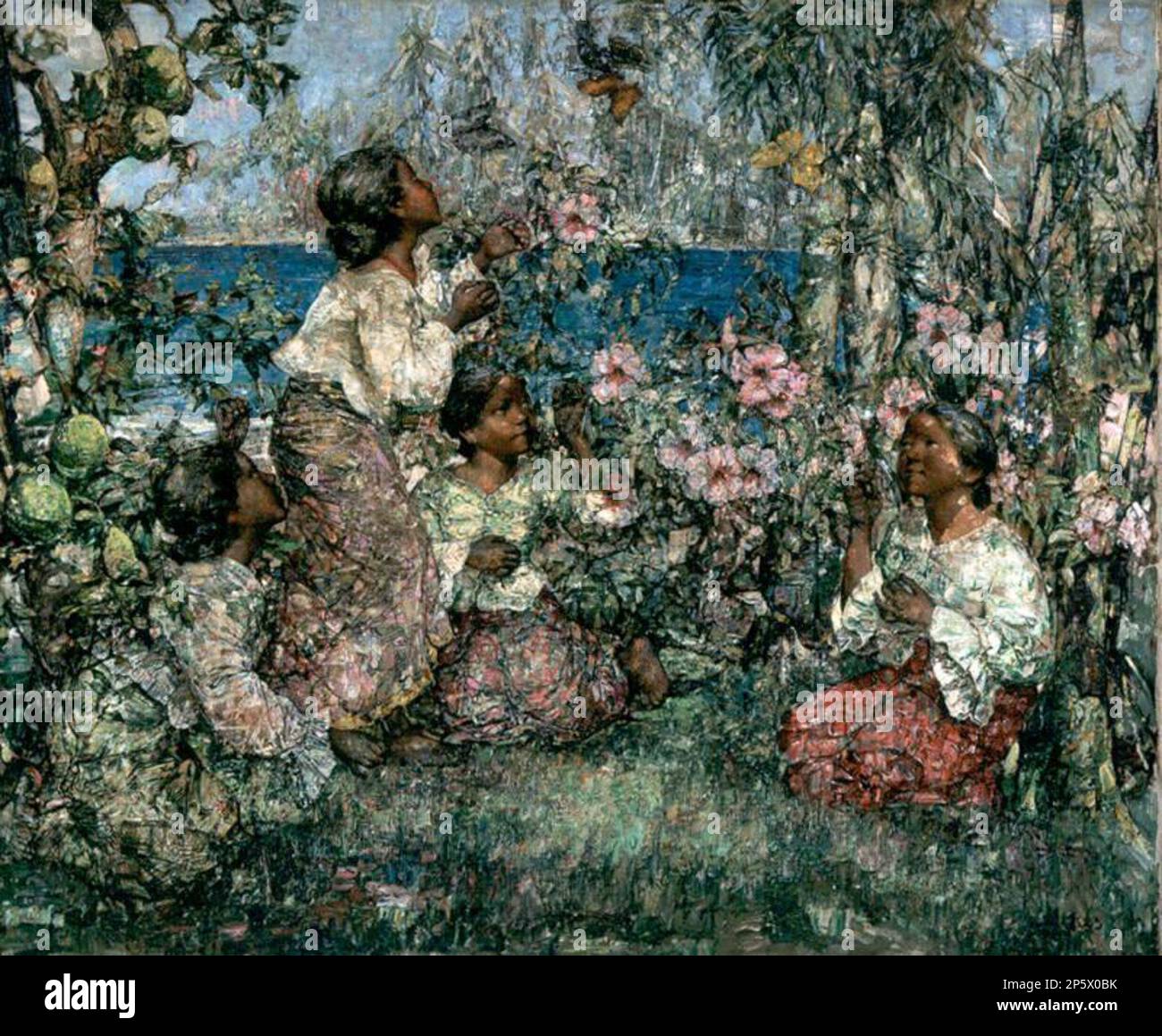 Butterflies, Edward Atkinson Hornel (Bacchus Marsh, Victoria, Australia, 1864 - 1933) 1908 Stock ...