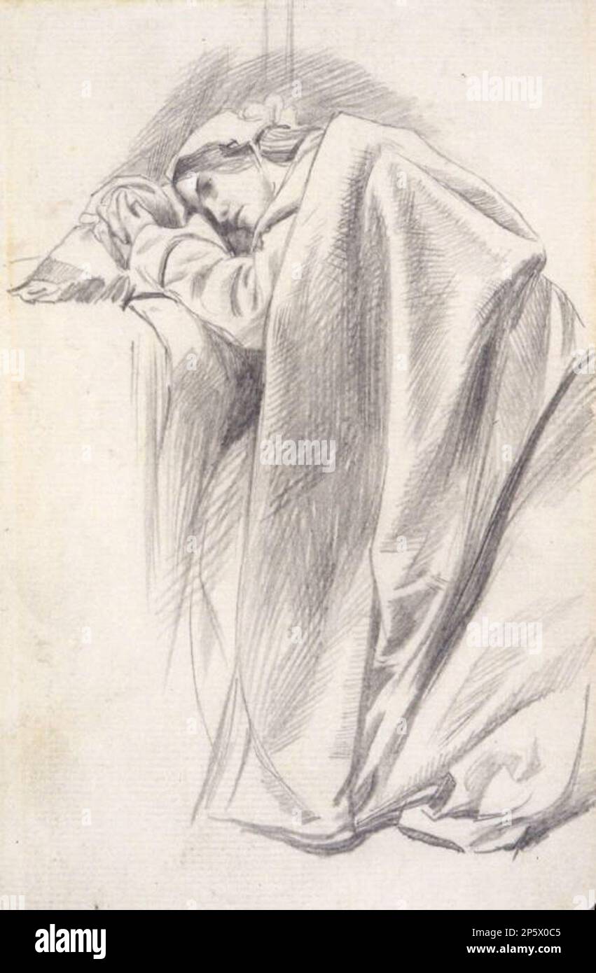 Study of a Draped Female Figure, Reclining, Charles Samuel Keene ...