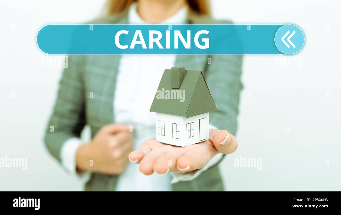 Text caption presenting Caring. Word Written on practice of looking ...