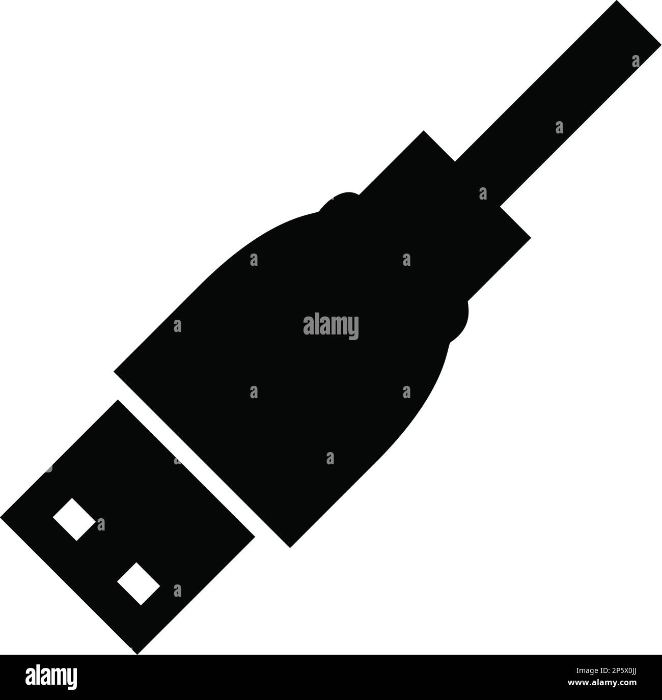 USB Connector Black and White Illustration Stock Photo - Alamy