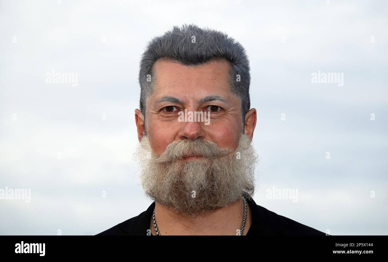 Kyiv, Ukraine November 11, 2021: The face of a young man with the make ...