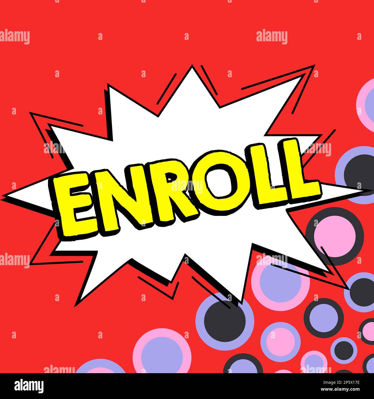 Handwriting text Enroll. Internet Concept officially register as member ...