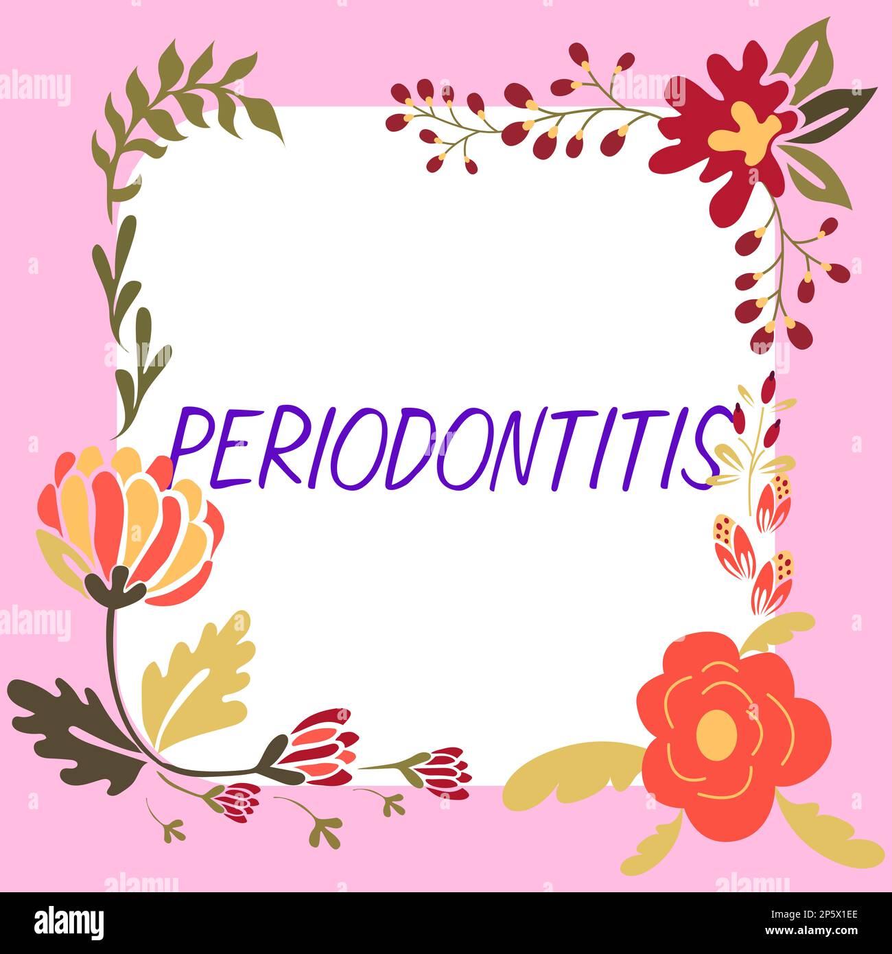 Text sign showing Periodontitis. Business idea Swelling of the tissue ...
