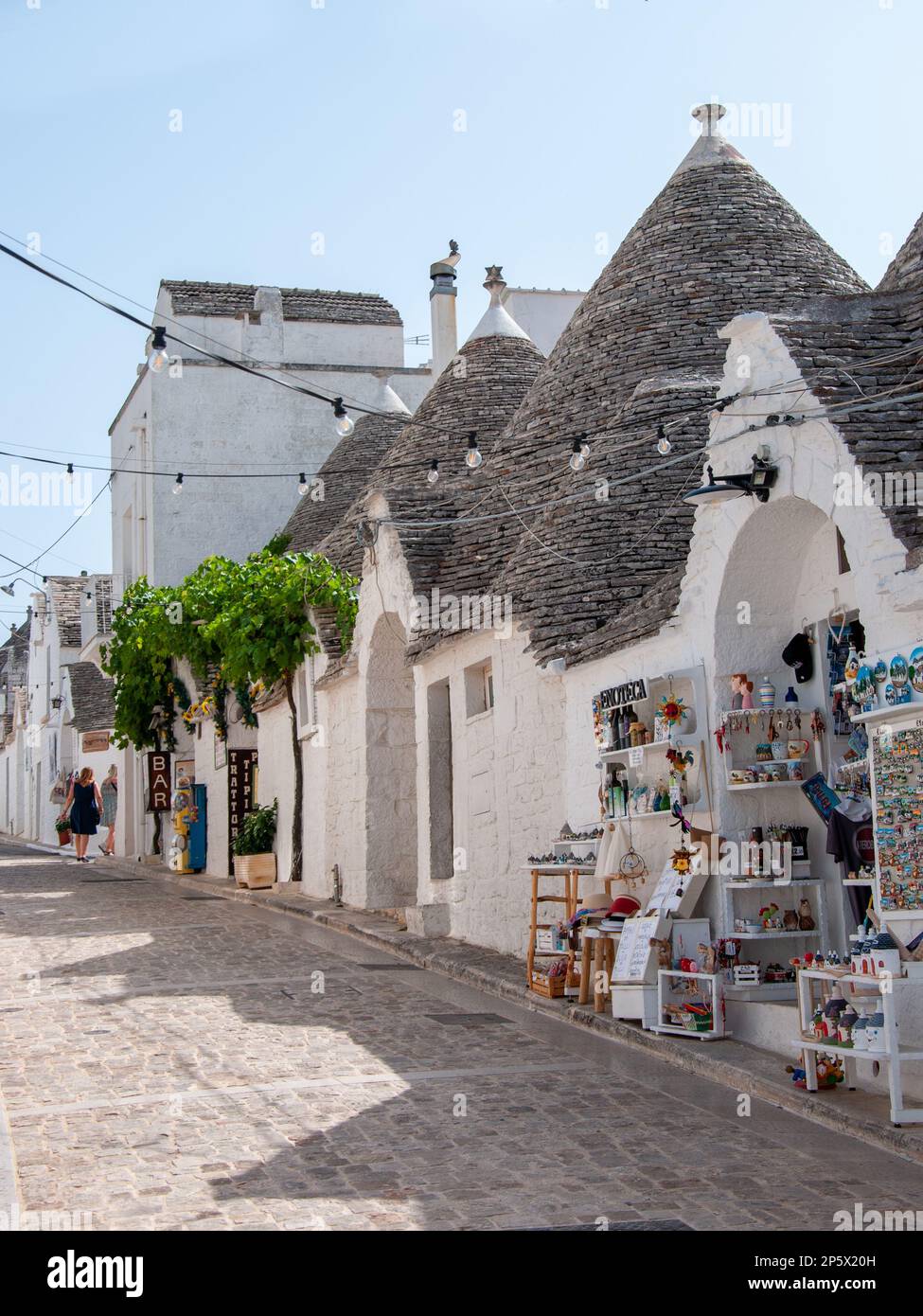 The Italian Trulli houses located in Alberobello, Puglia Region expose the traditional, medieval ...