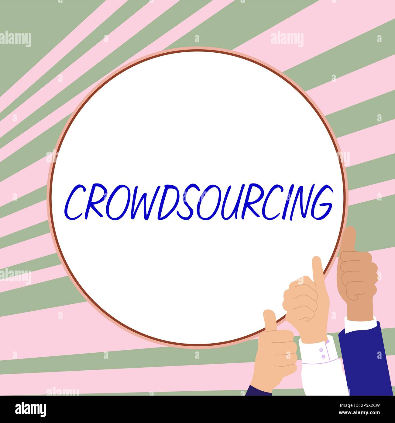 Sign displaying Crowdsourcing. Business concept Obtaining work ...